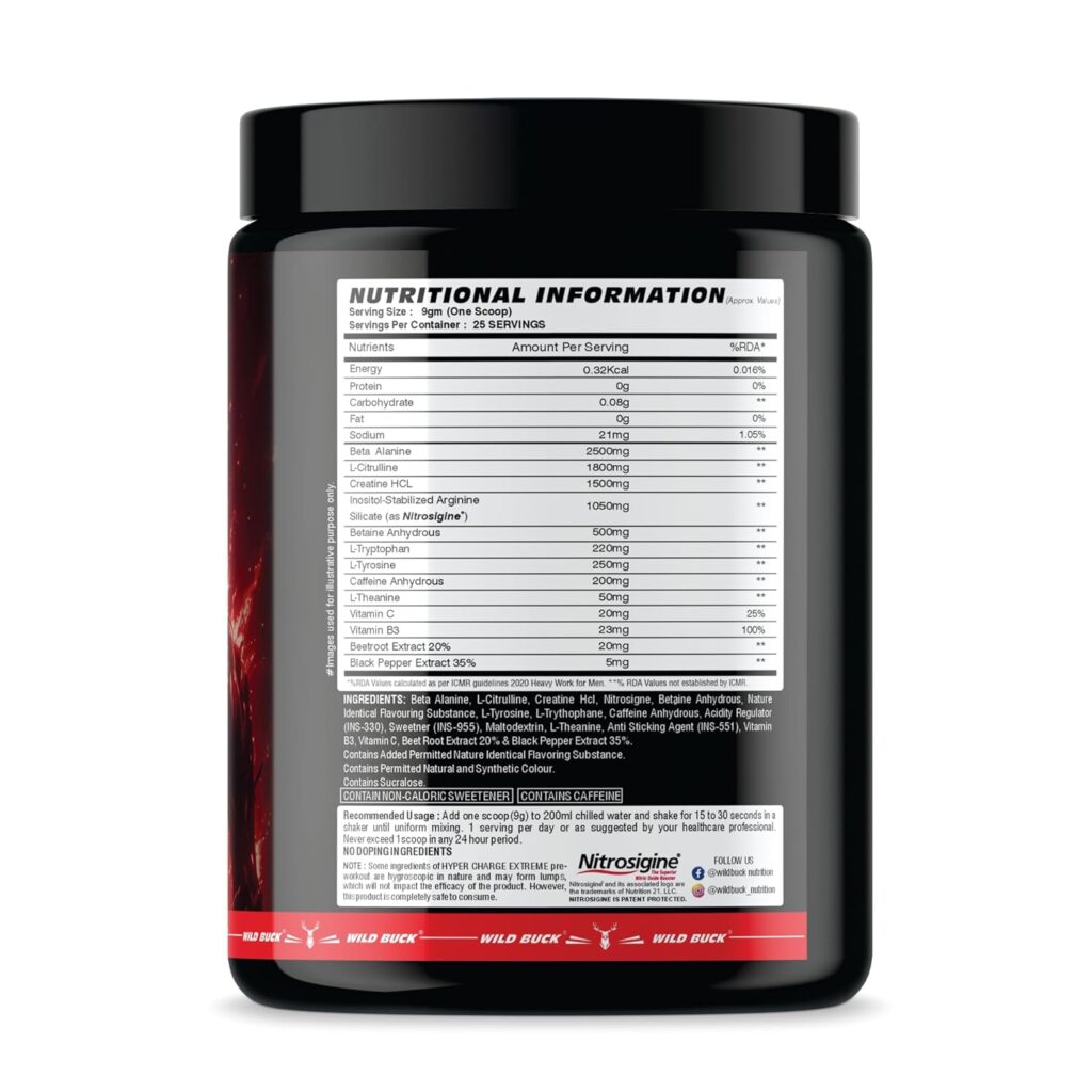 Wild Buck Hyper Charge Extreme Pre-Workout with Nitrosigine® – High ...